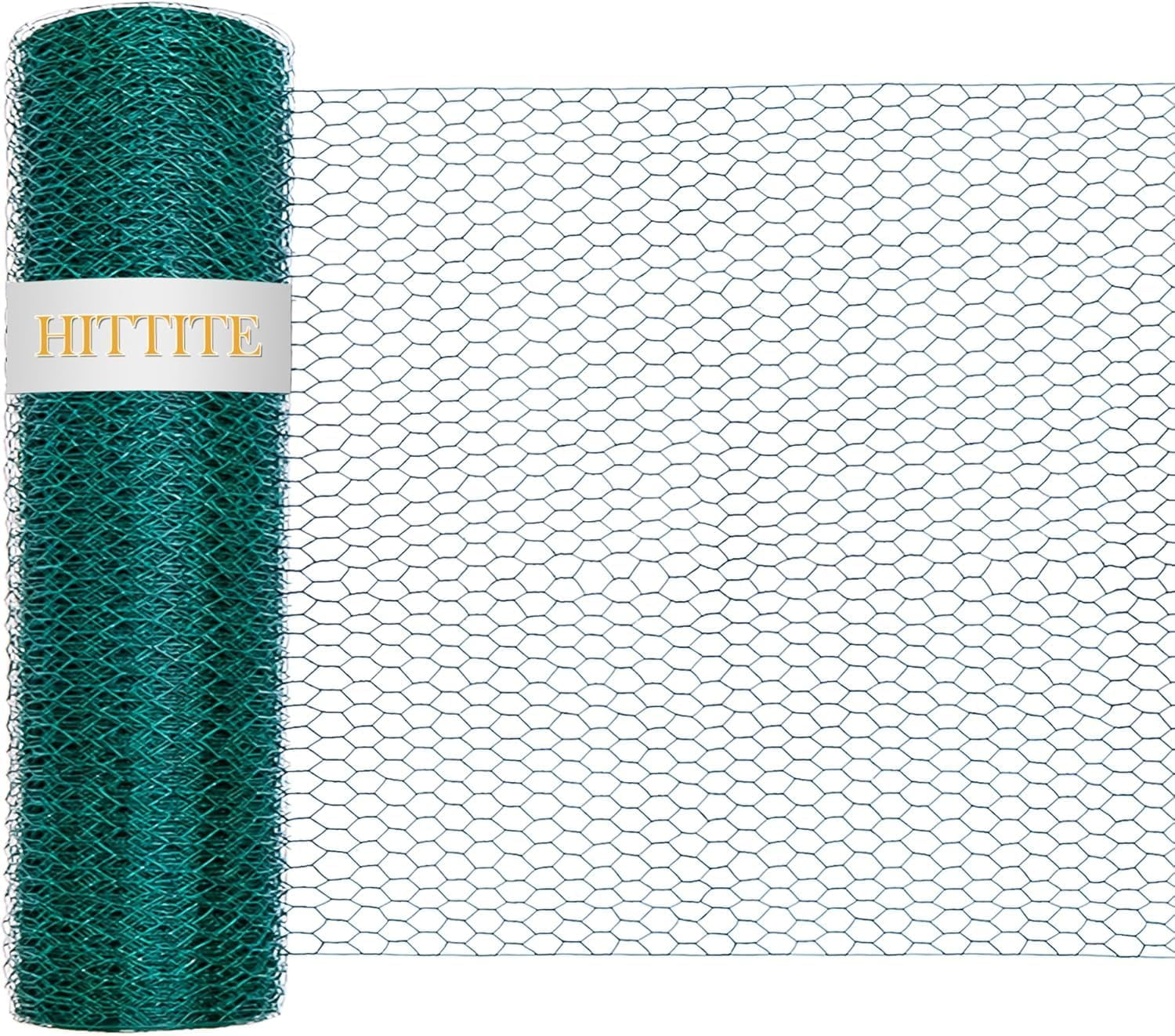 HITTITE Chicken Wire Fencing Mesh, 36in x 50ft Anti-Rust Green Floral ...