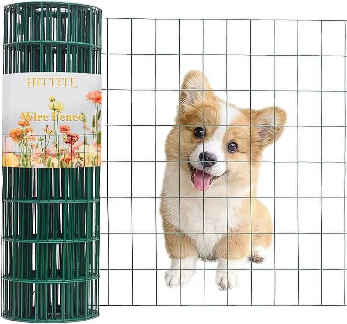 HITTITE Green PVC Coated Welded Wire Fencing, 72in x 50ft, 2 inch x 4 ...