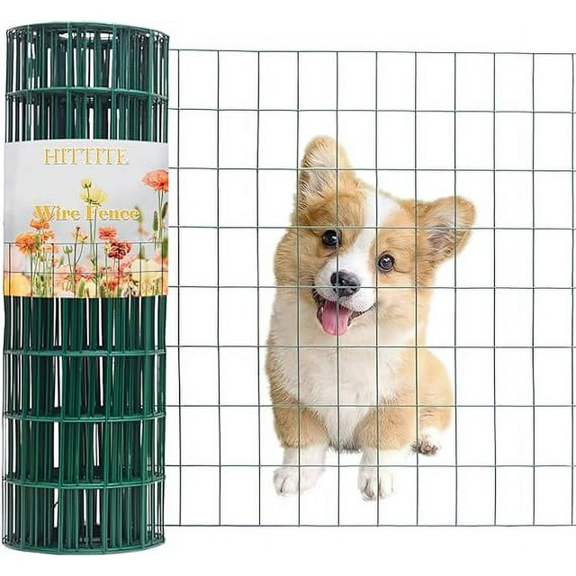 HITTITE Green PVC Coated Welded Wire Fencing, 72in x 50ft, 2 inch x 4 ...