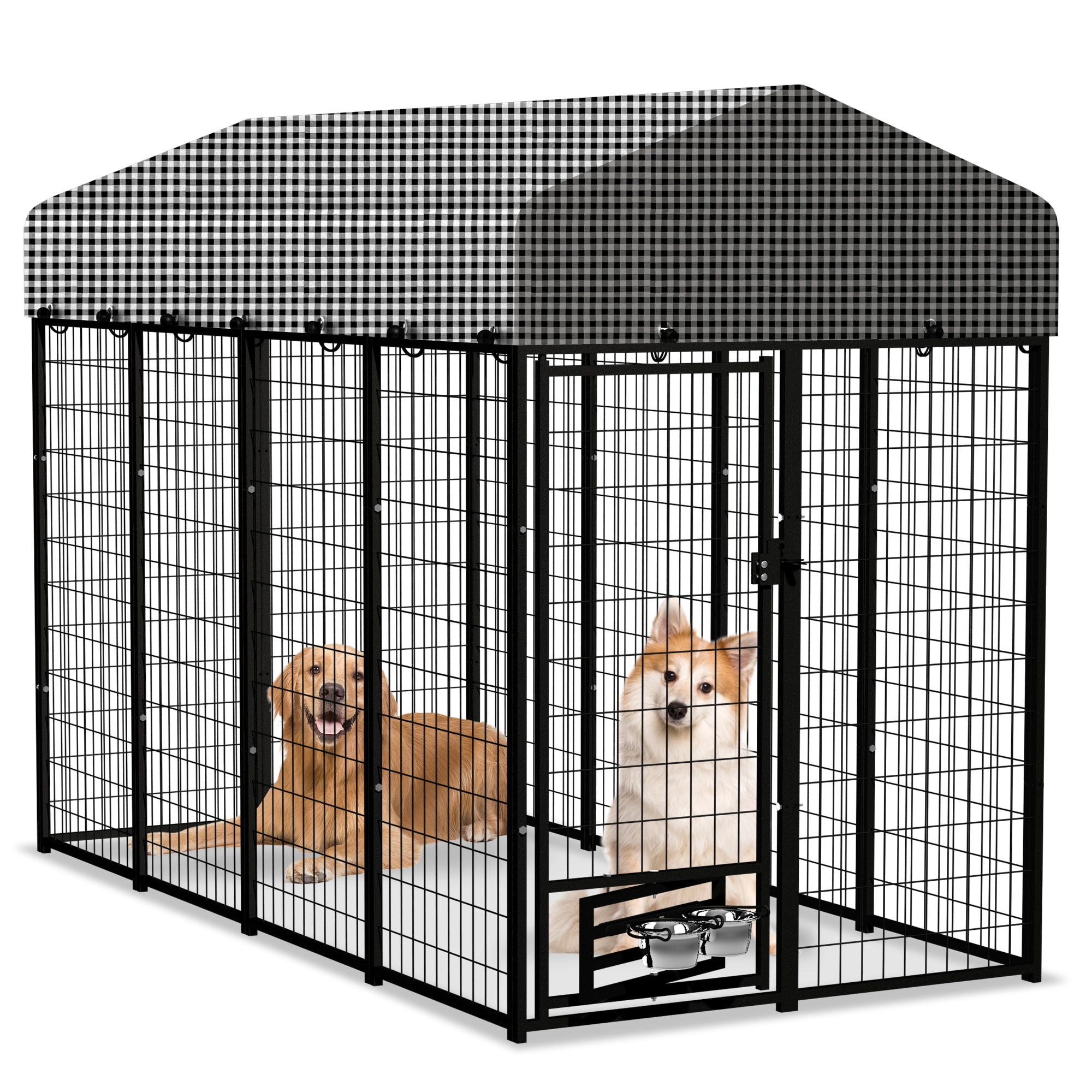HITTITE Large Outdoor Dog Kennel, Heavy Duty Outdoor Dog Run Cage with ...
