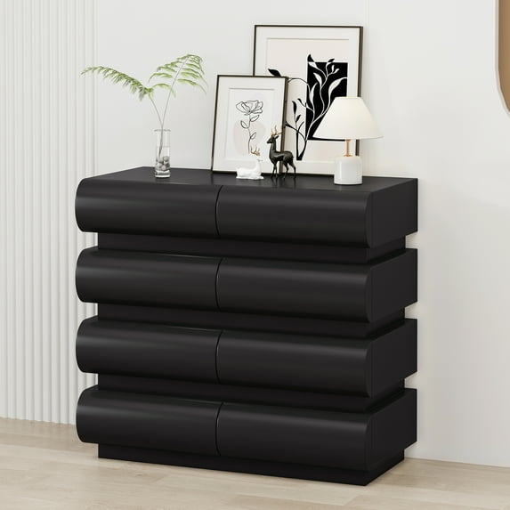 HIUU Black Vanity Modern Cabinet with 8 Drawers - Walmart.com