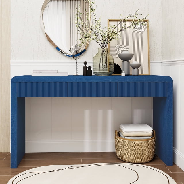 HIUU Blue Console Table for Entryway,Farmhouse Entryway Table with ...