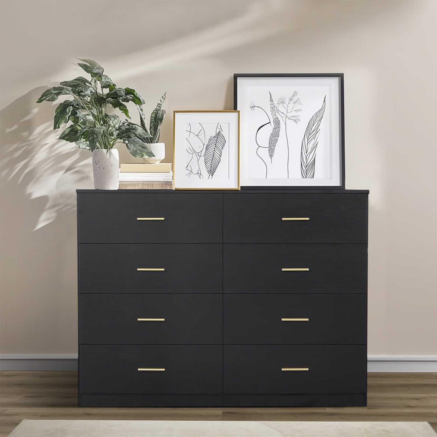 HIUU Modren 8 Drawers Dresser,47 Inch Wide Wood Dressers & Chest of ...