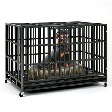 LEMBERI Heavy Duty Indestructible Dog Crate, Escape Proof Dog Cage ...