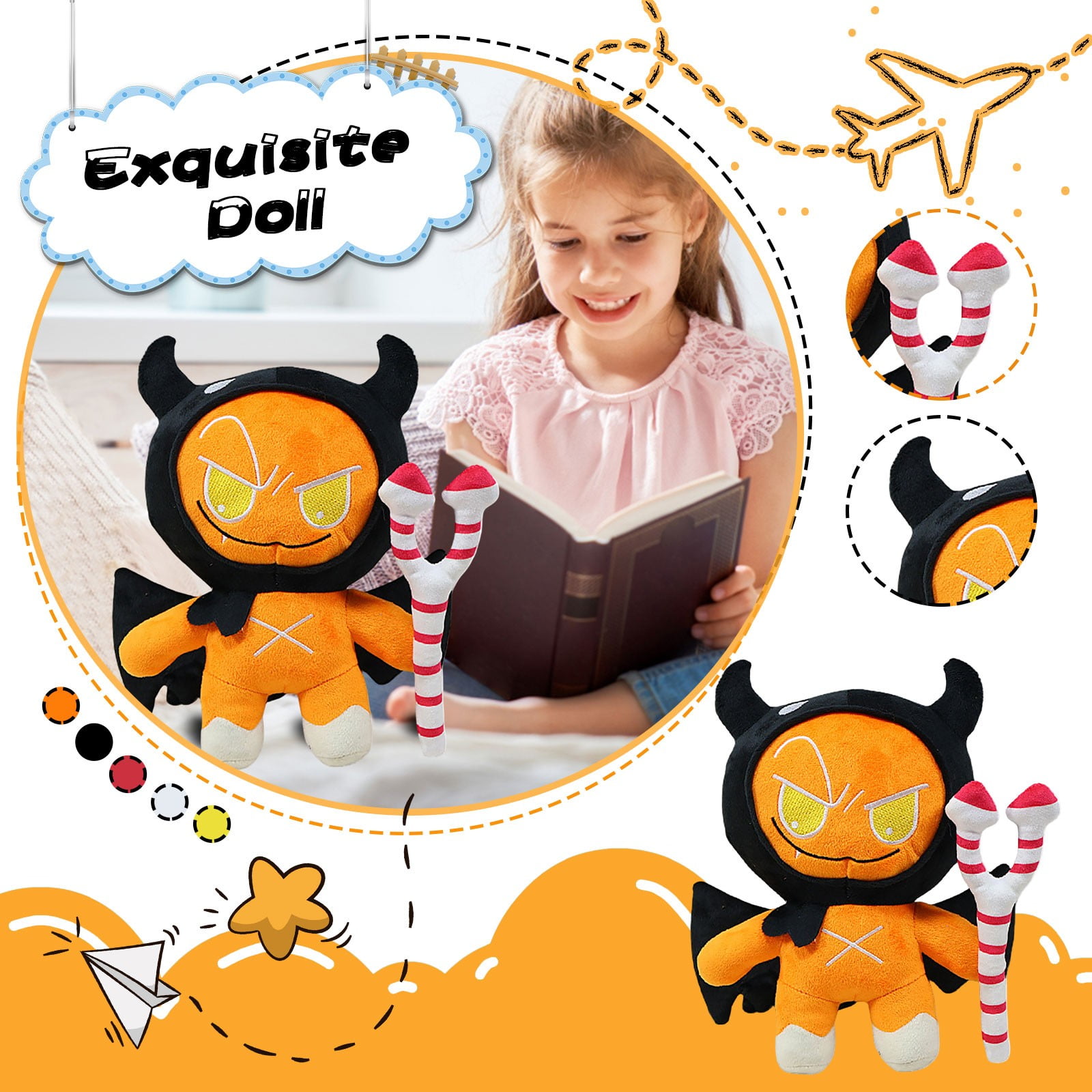 HIYOU Cookie Run Kingdom Plush Toy, Devil Cookie 11.8 Inch Soft Stuffed ...