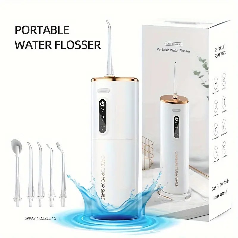 HJ1 Portable Oral Care Irrigator - Electric Tooth Cleaner Water Flosser ...