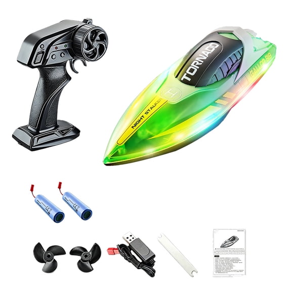 HJ819 Remote Control Racing Boat with LED Light, 2.4GHz 15km/h High ...