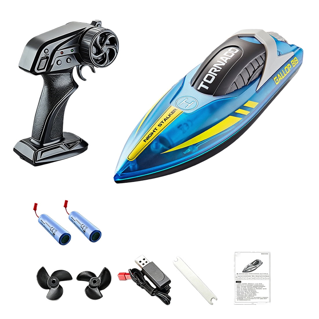 HJ819 Remote Control Racing Boat with LED Light, 2.4GHz 15km/h High ...