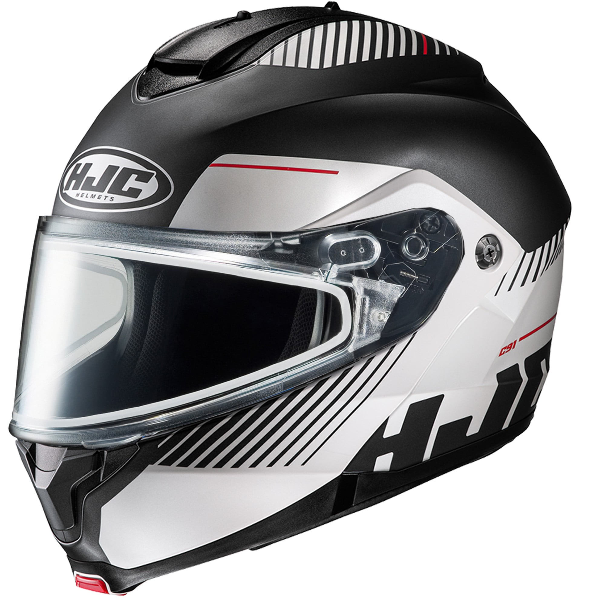 HJC C91 Prod Modular Snow Helmet w/Dual Pane Shield Black/White/Gray ...