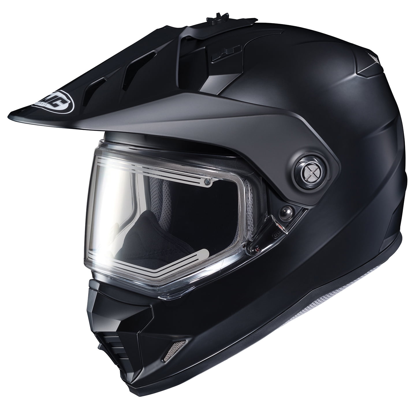 HJC DS-X1 Solid snowmobile helmet with Electric Shield (XL, Matte Black ...