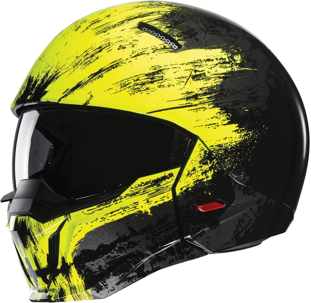 HJC i20 Furia Modular Motorcycle Helmet Gray/Hi-Vis LG - Walmart.com