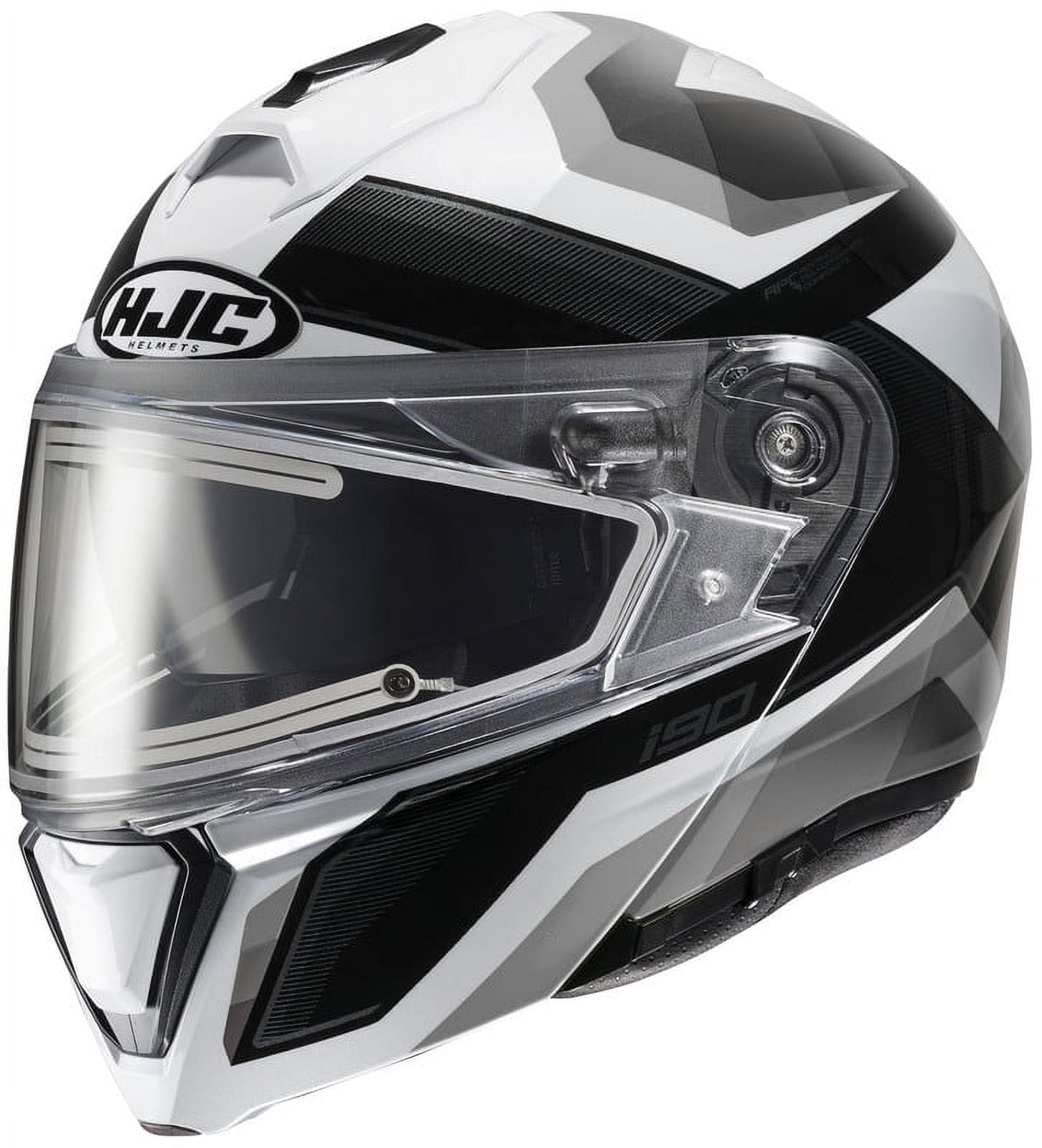 HJC i90 Lark Modular Snow Helmet w/Heated Electric Shield Black/White ...