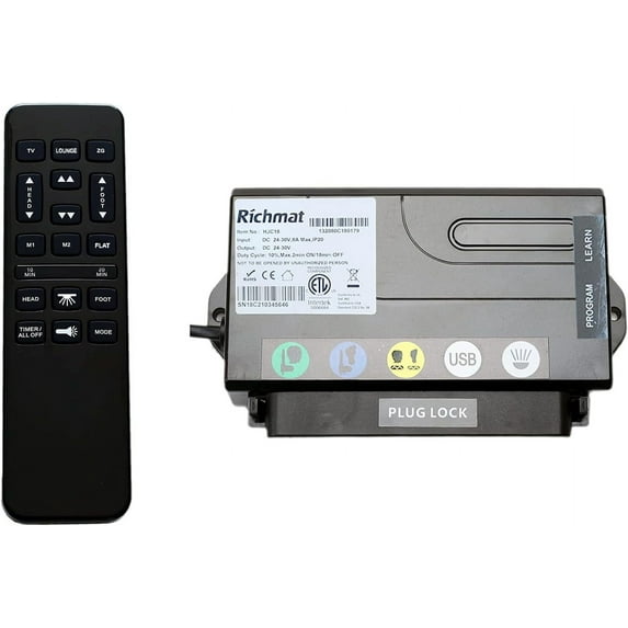 HJH55 Remote and HJC18 Control Box for Adjustable Bed Base (#1 ...