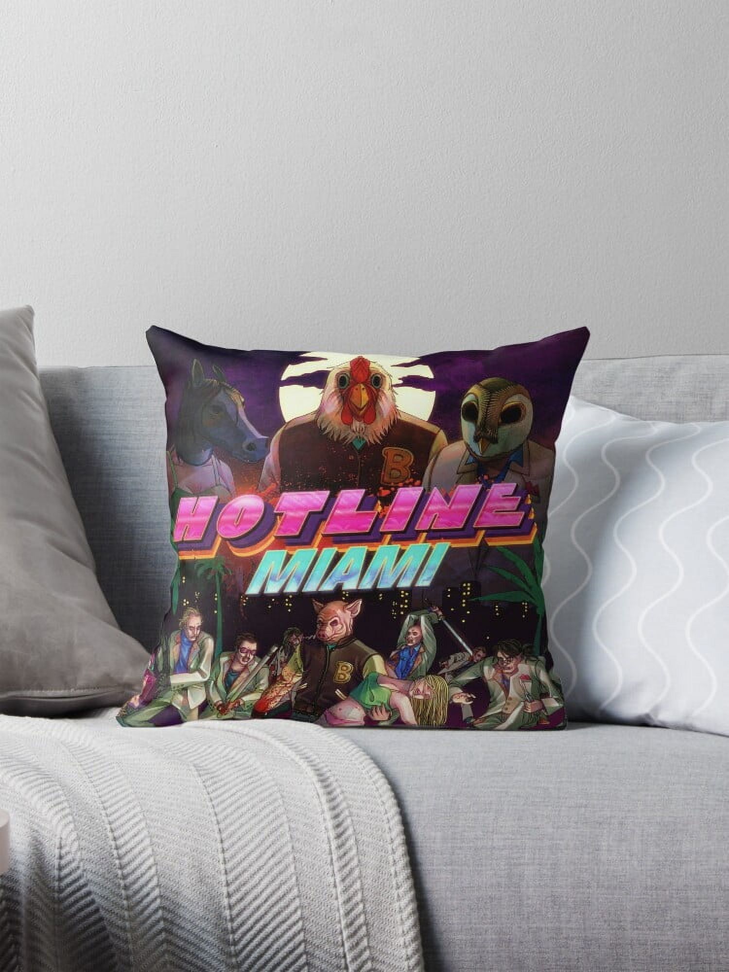 HJJ-Hotline-Miami-CoverThrow Pillow Covers Cases Cushion Cover Case ...