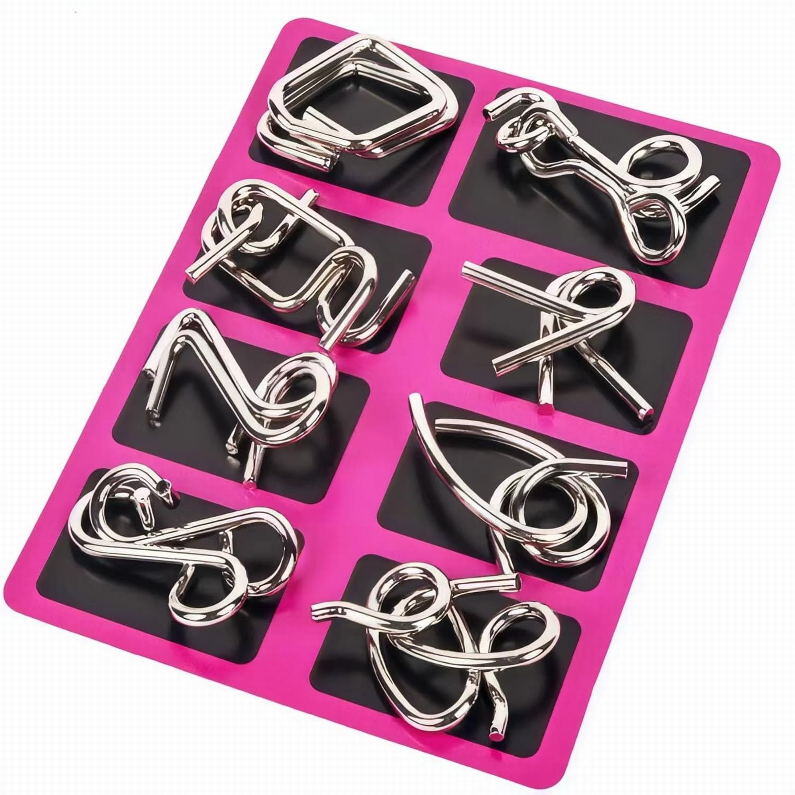 HJJLRH Metal Wire Puzzle Set, IQ Test Disentanglemen Iron Link Unlock ...