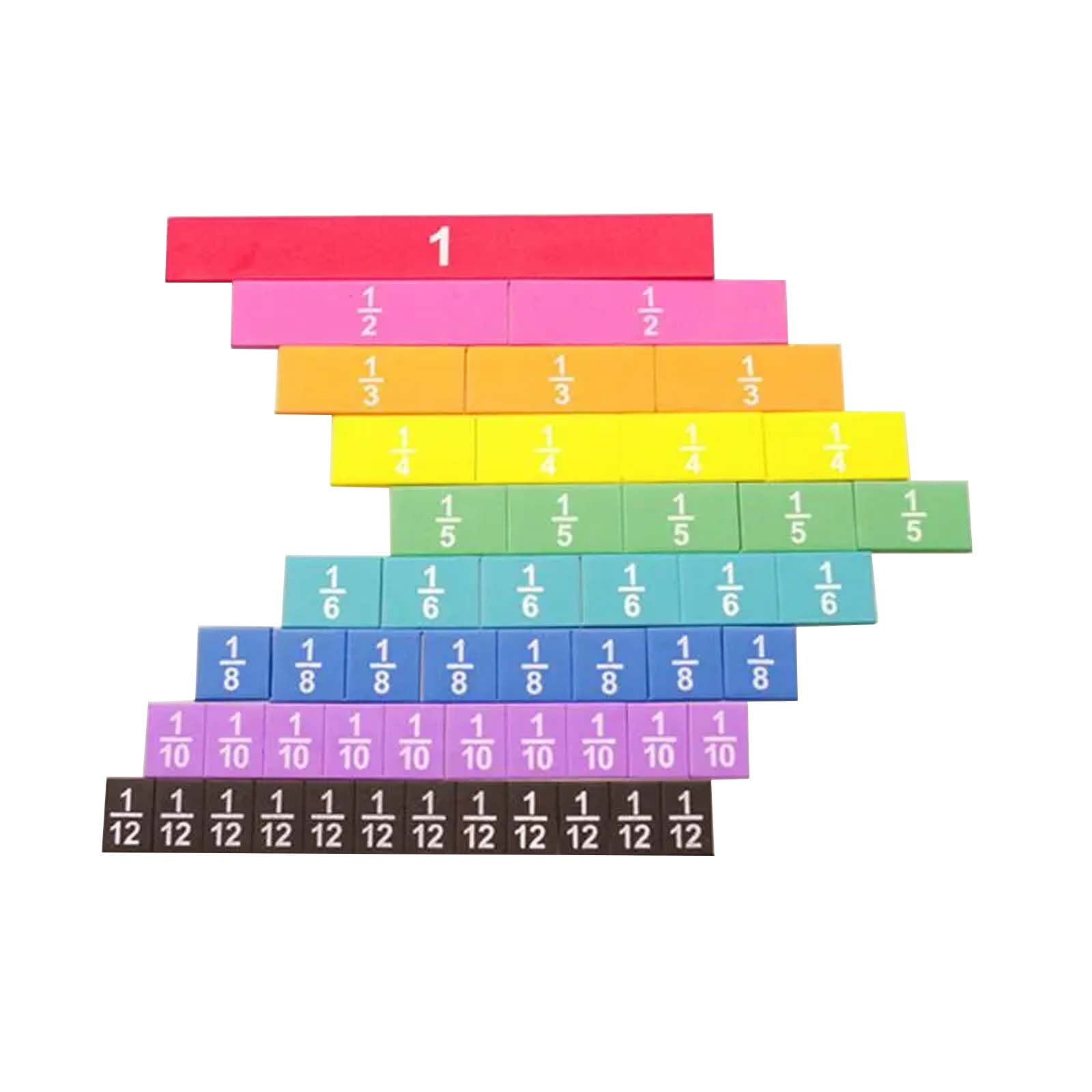 HJJLRH Plastic Rainbow Fraction Tiles, Montessori Math Materials ...