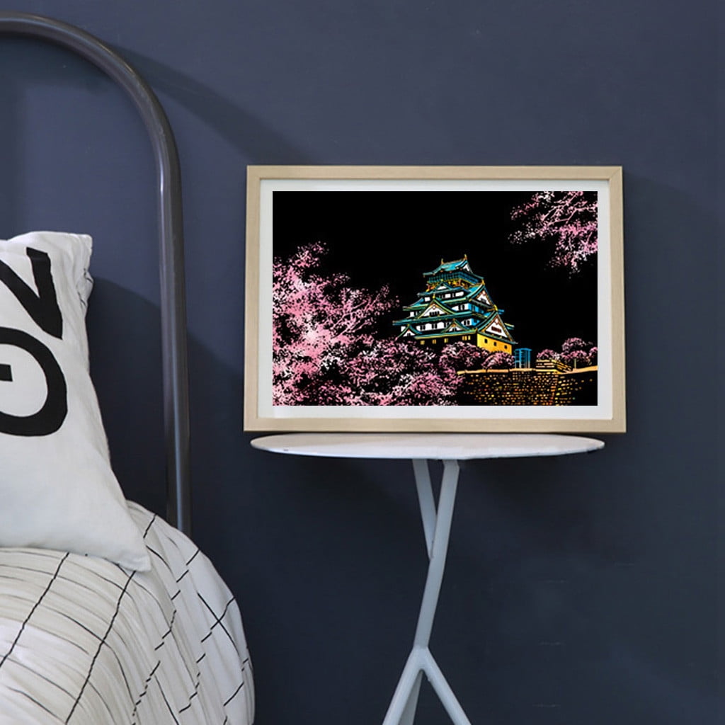 HJJLRH Rainbow Scratch Art Painting Paper for Adults & Teens, Night ...