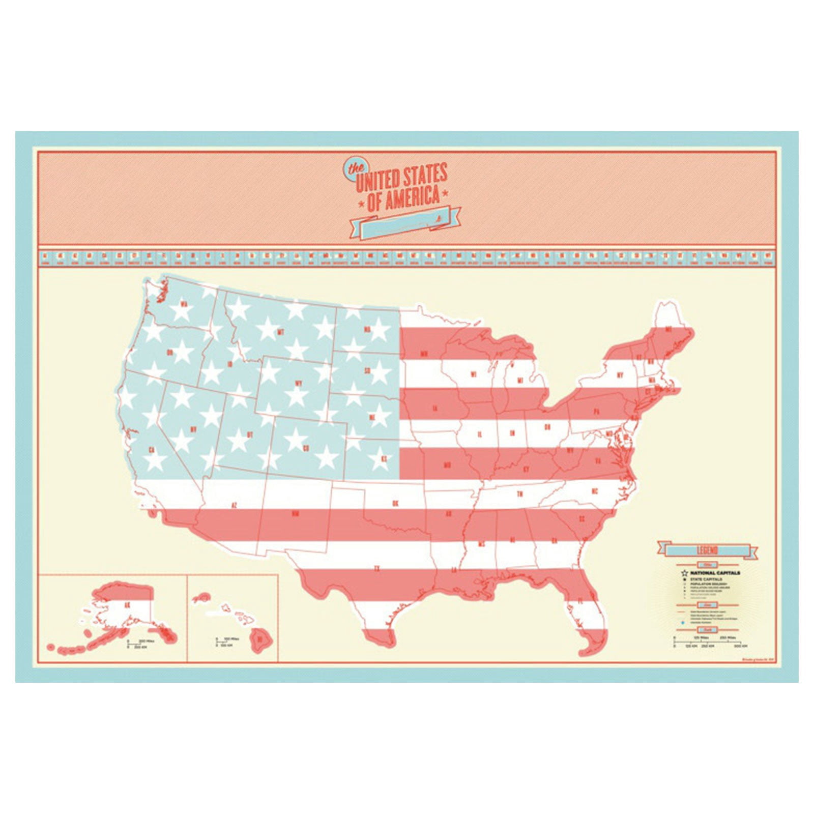 HJJLRH Scratch Off USA Map Poster, United States Map with Unique ...