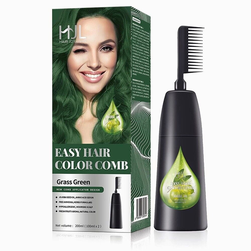 Hjl 2in1 Hair Color Semi Long Lasting Permanent Foam Hair Dye 200ml Grass Green