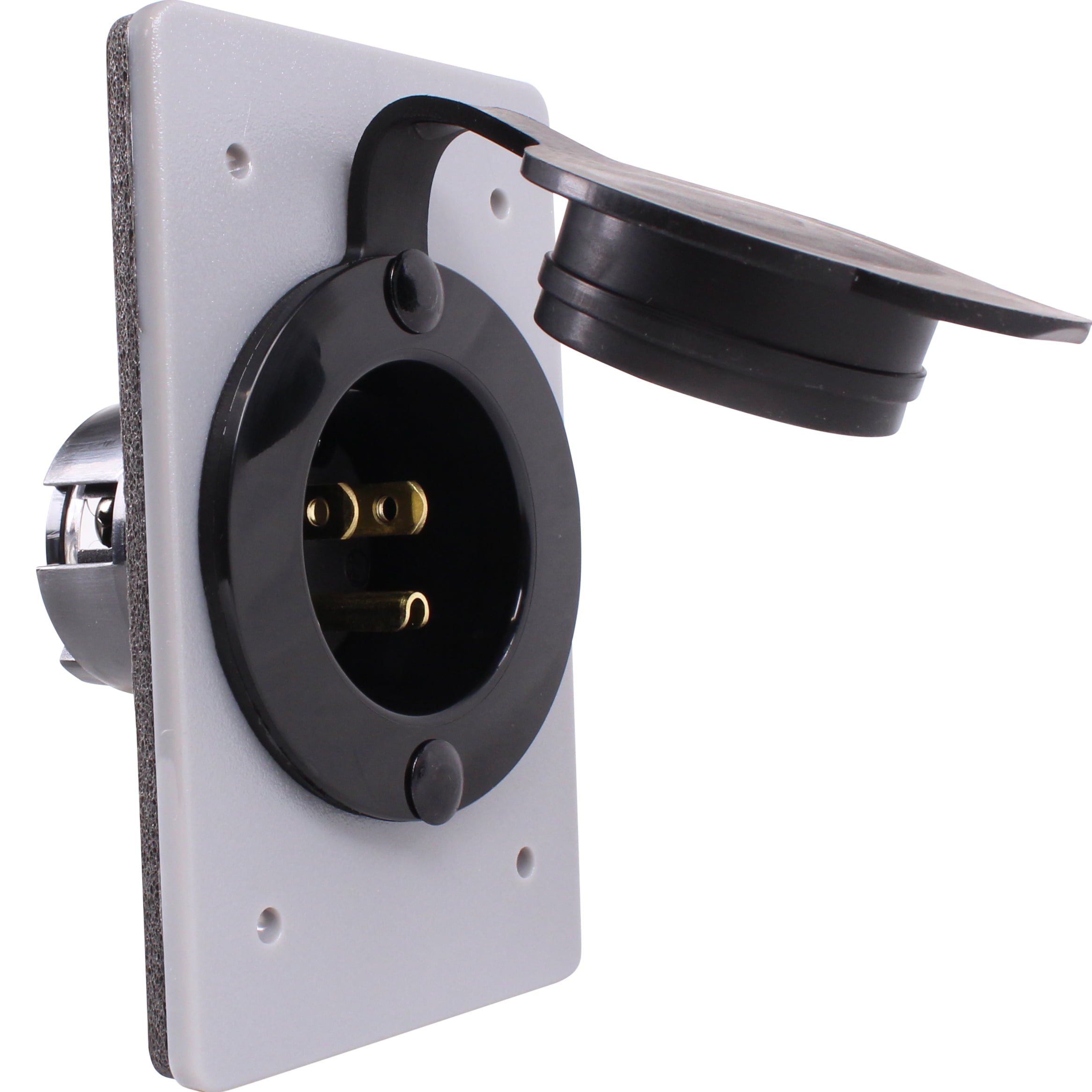 HJP-5278-CWP 15 AMP Straight Blade Flanged Male Power Inlet Receptacle ...