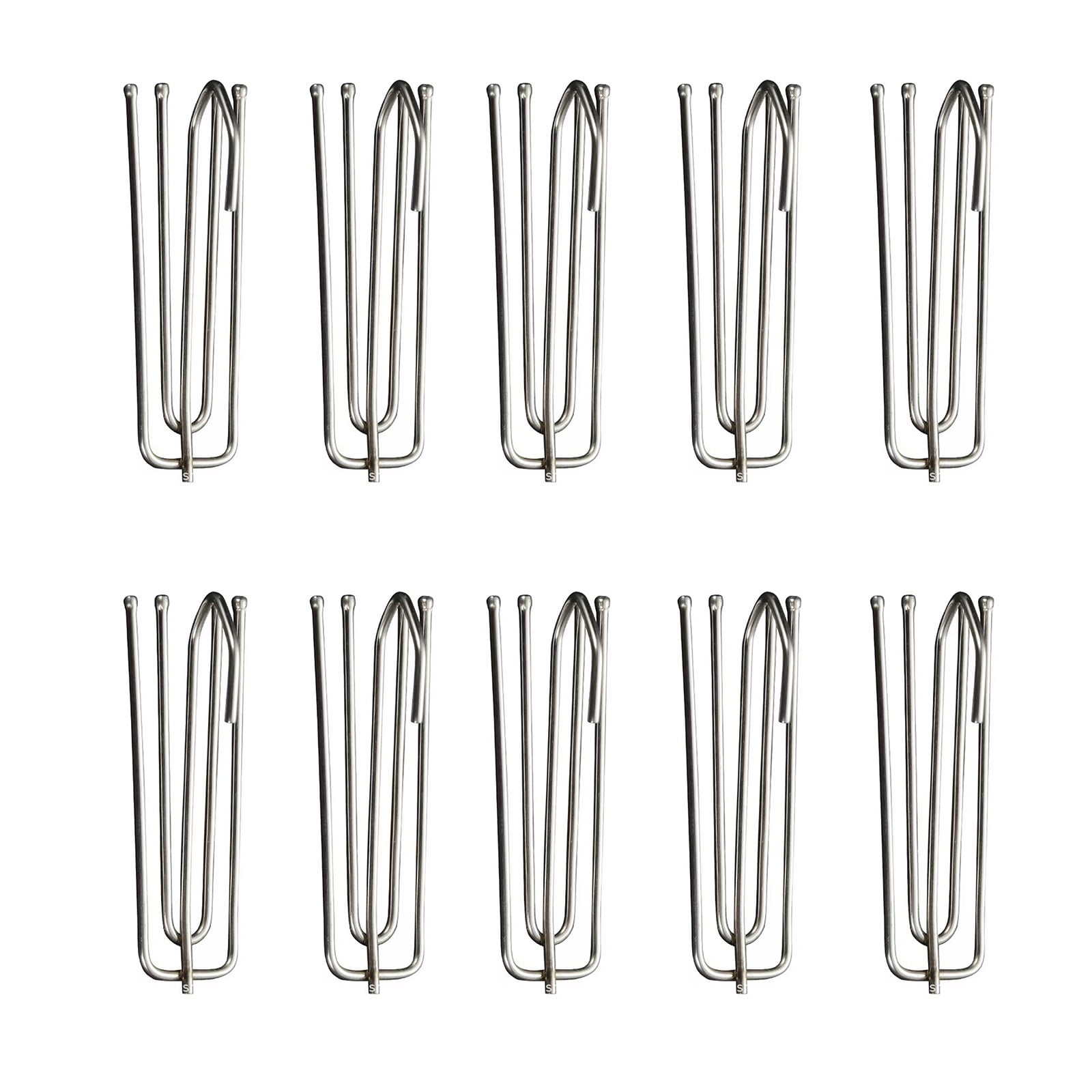 HJQEQVD 10PCS Stainless Steel 4 Prongs Pinch Pleat Curtain Hooks ...