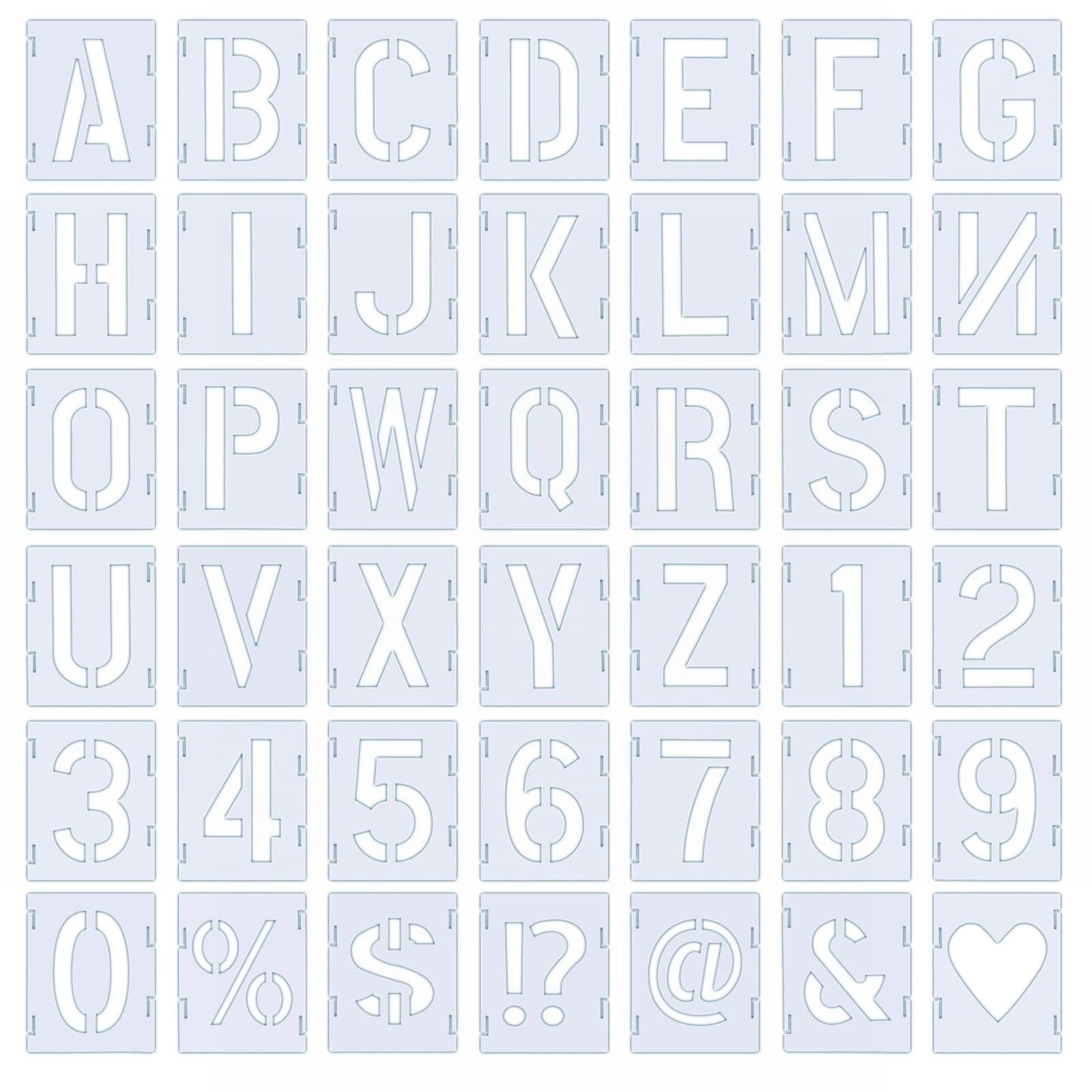 HJQEQVD 2 Inch Letter Stencils 42 Pcs - Reusable Alphabet Number ...