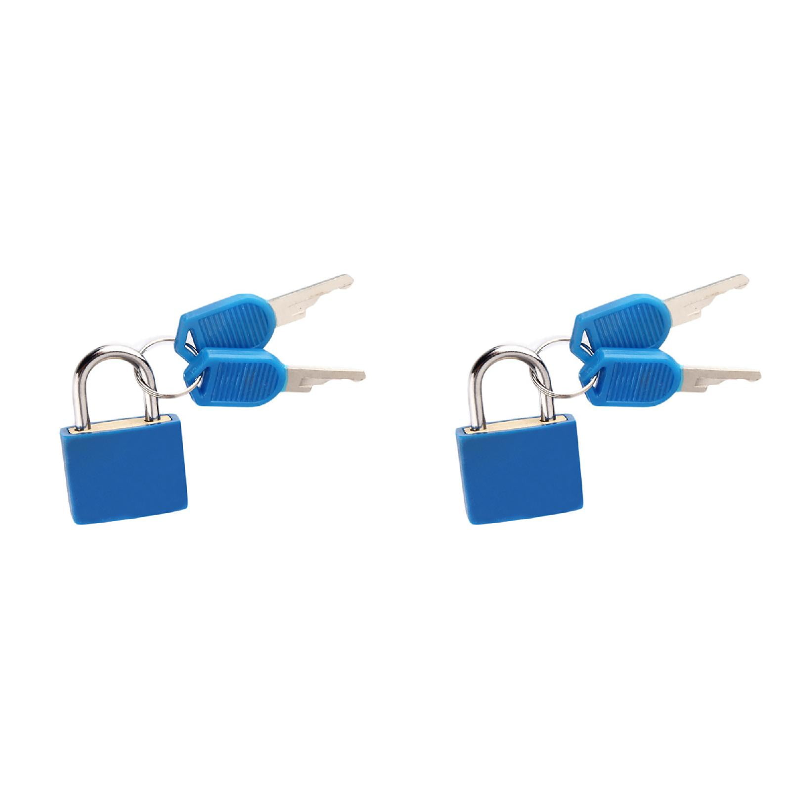 HJQEQVD 2 Pcs Locker Lock with 2 Keys 23mm Small Luggage Locks Blue ...