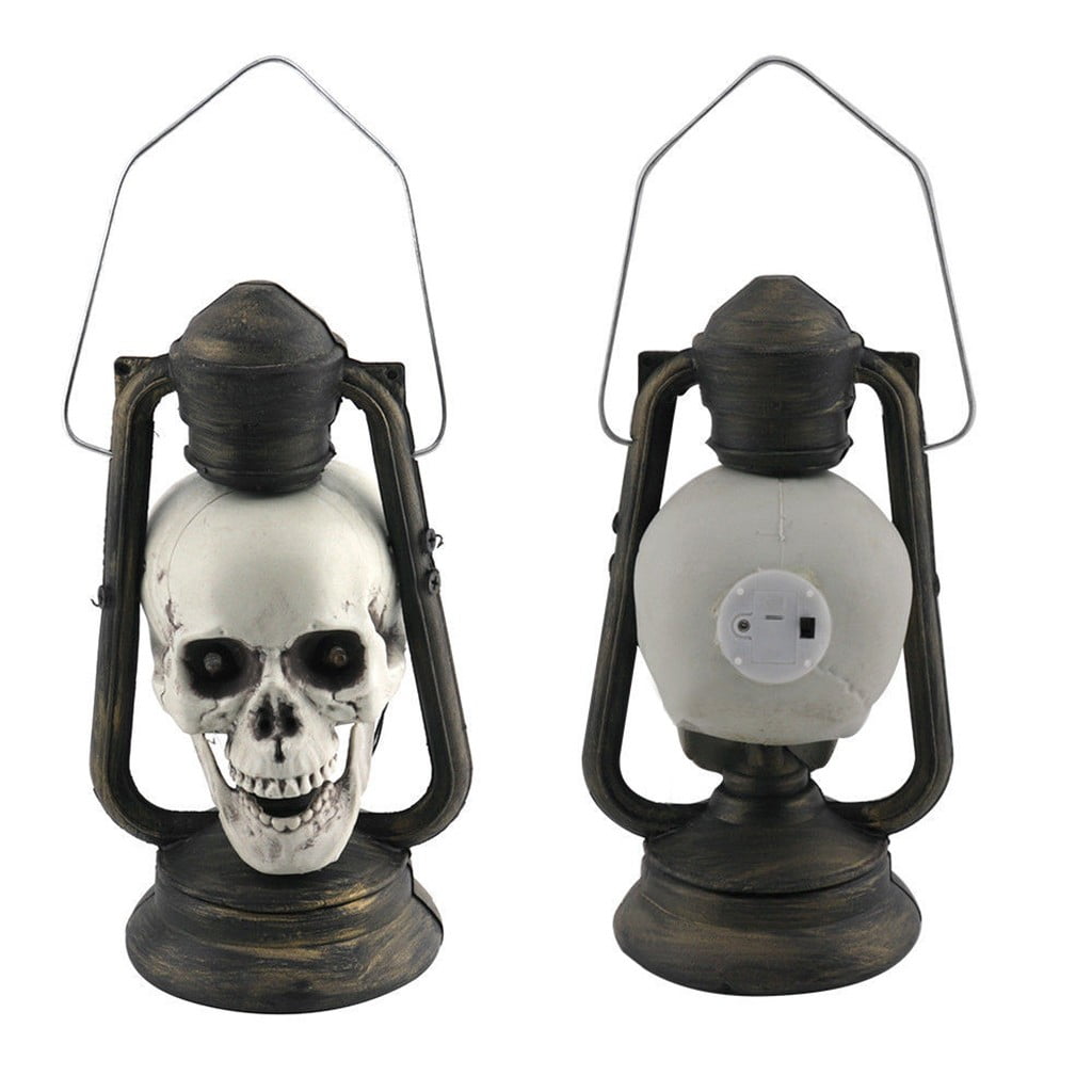HJQEQVD 2024 LED Skull Lantern Glowing Eyes Hanging Lamp Halloween ...