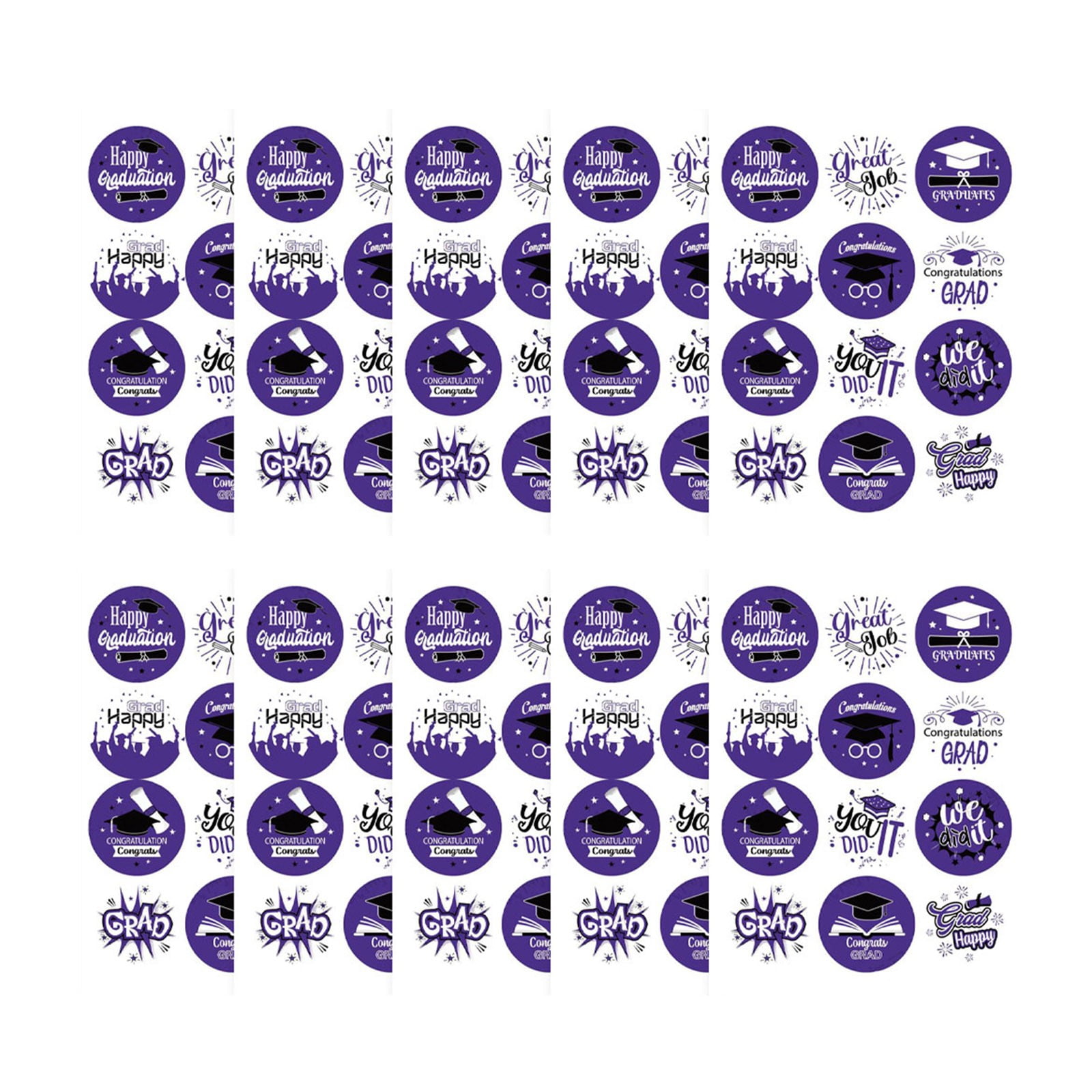 HJQEQVD 2025 Graduation Stickers Purple Class of 2025 Round Label ...