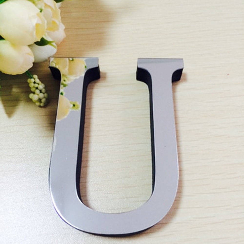 HJQEQVD 3D Acrylic Alphabet Mirror Wall Stickers Letter Self Adhesive ...