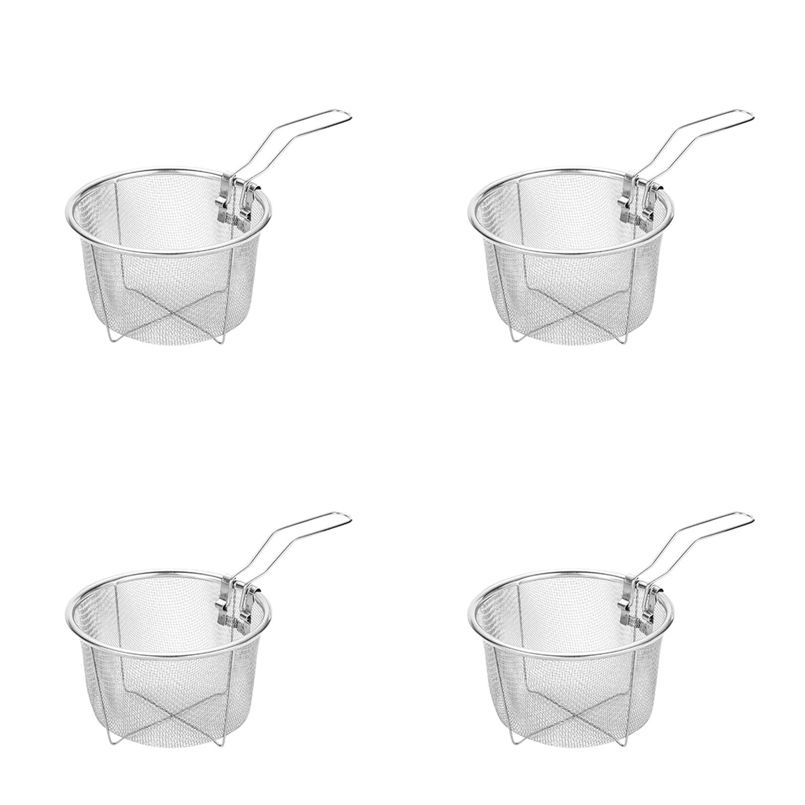 HJQEQVD 4 Pack Deep Round Skillet Basket, 201 Stainless Steel French ...