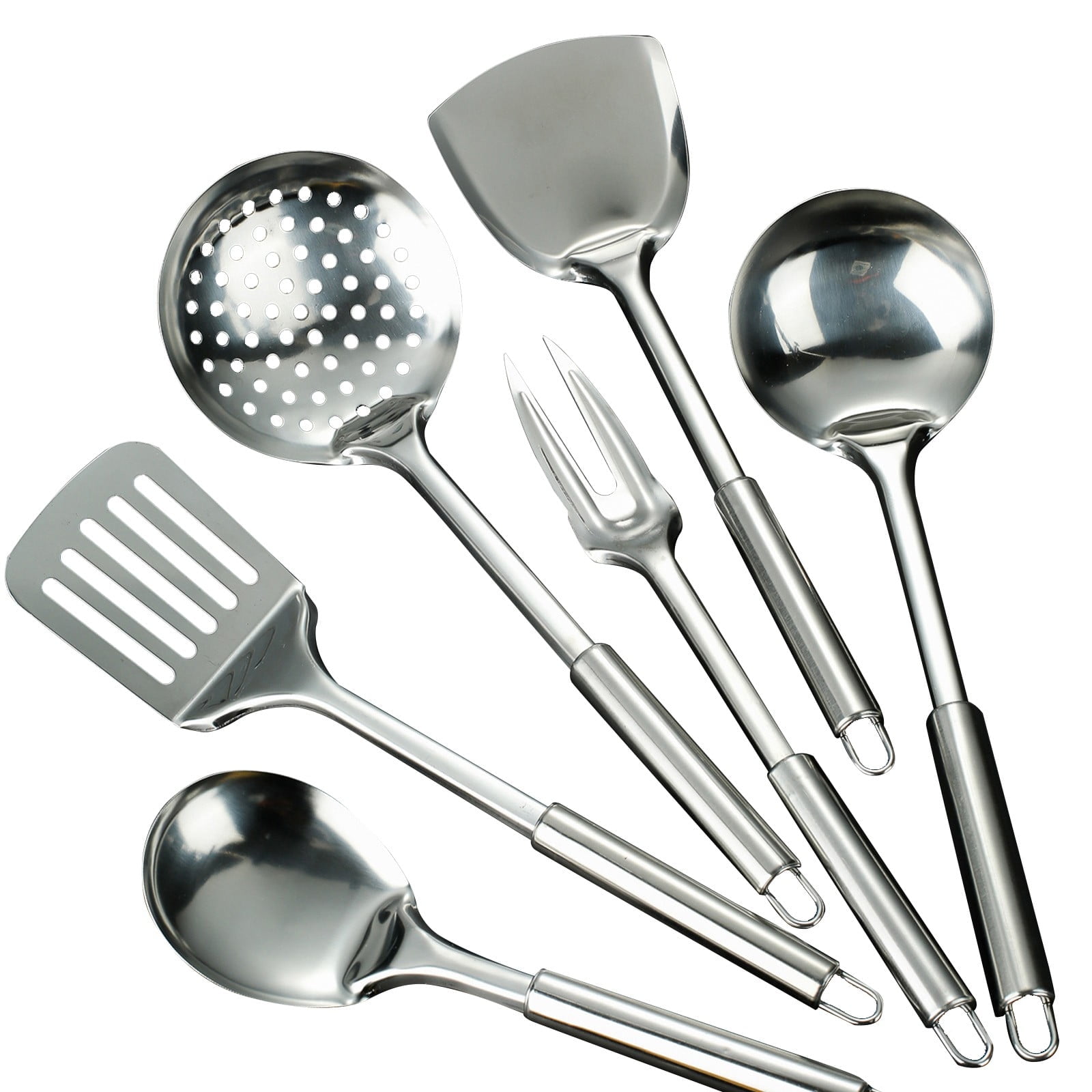 HJQEQVD 6-Piece Premium Stainless Steel Kitchen Utensil Set - Complete ...