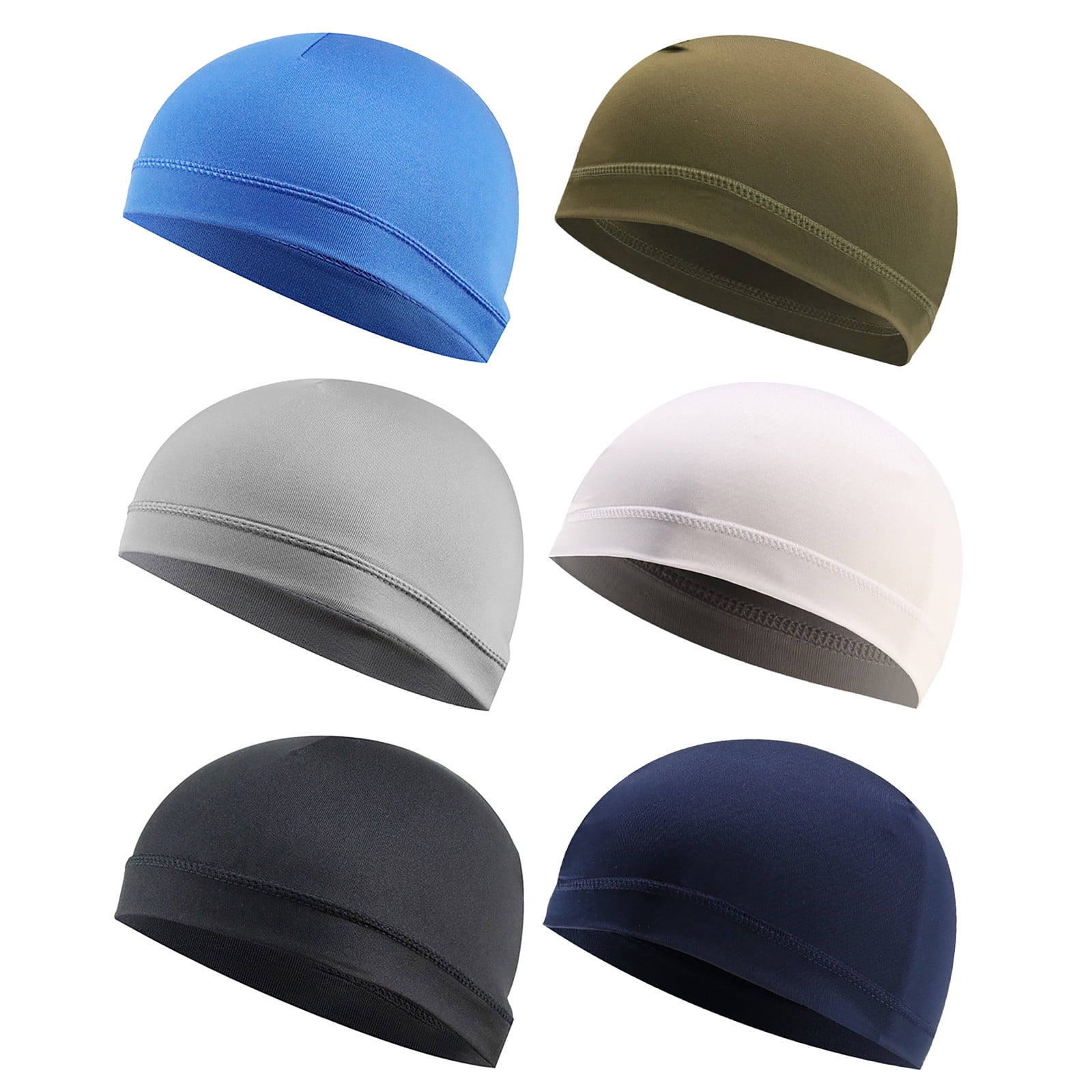 HJQEQVD 6 Pieces Liner Skull Caps Sweat Wicking Cap Running Hats ...