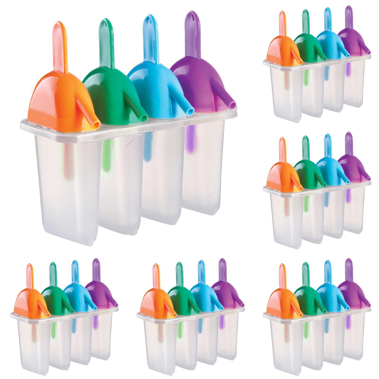 HJQEQVD 60PCS Ice Lolly Pop Mold Popsicle Maker with Straw Frozen Ice ...