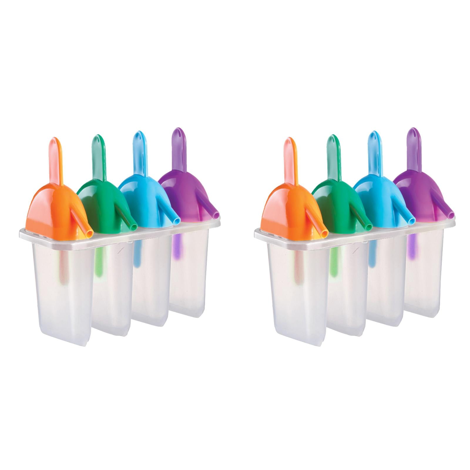 HJQEQVD 8PCS Ice Lolly Pop Mold Popsicle Maker with Straw Frozen Ice ...