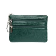 HeroNeo Women Men Leather Coin Purse Card Wallet Clutch Double Zipper ...