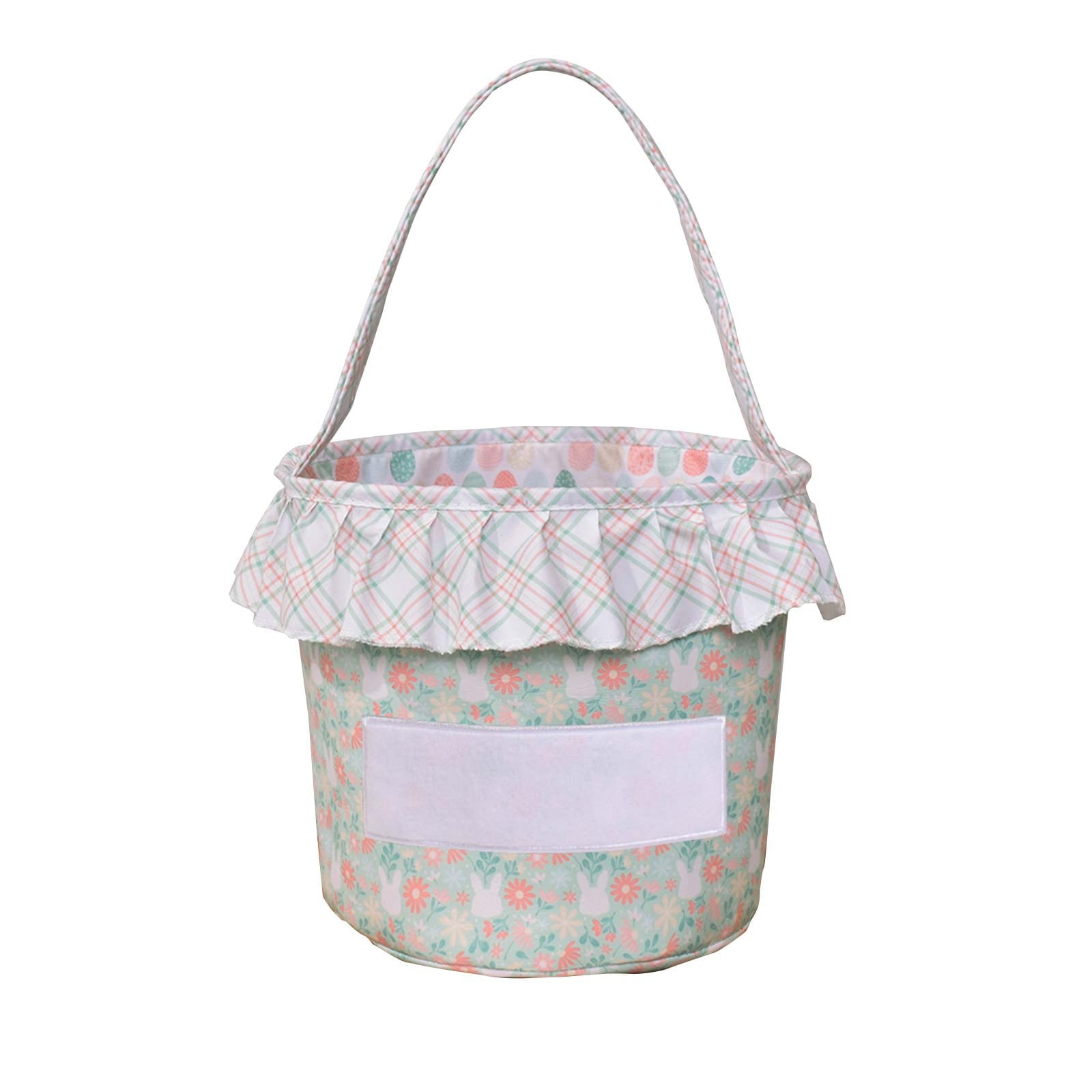 HJQEQVD Easter Baskets Eggs Bags with Farmhouse Plaid Pattern Baseball ...