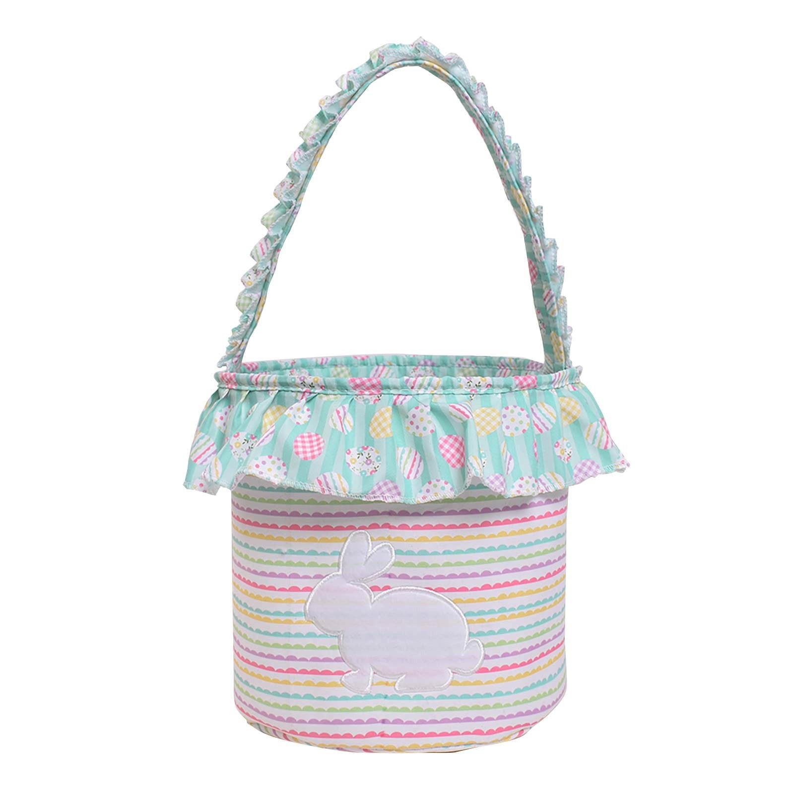 HJQEQVD Easter Baskets Eggs Bags with Farmhouse Plaid Pattern Baseball ...