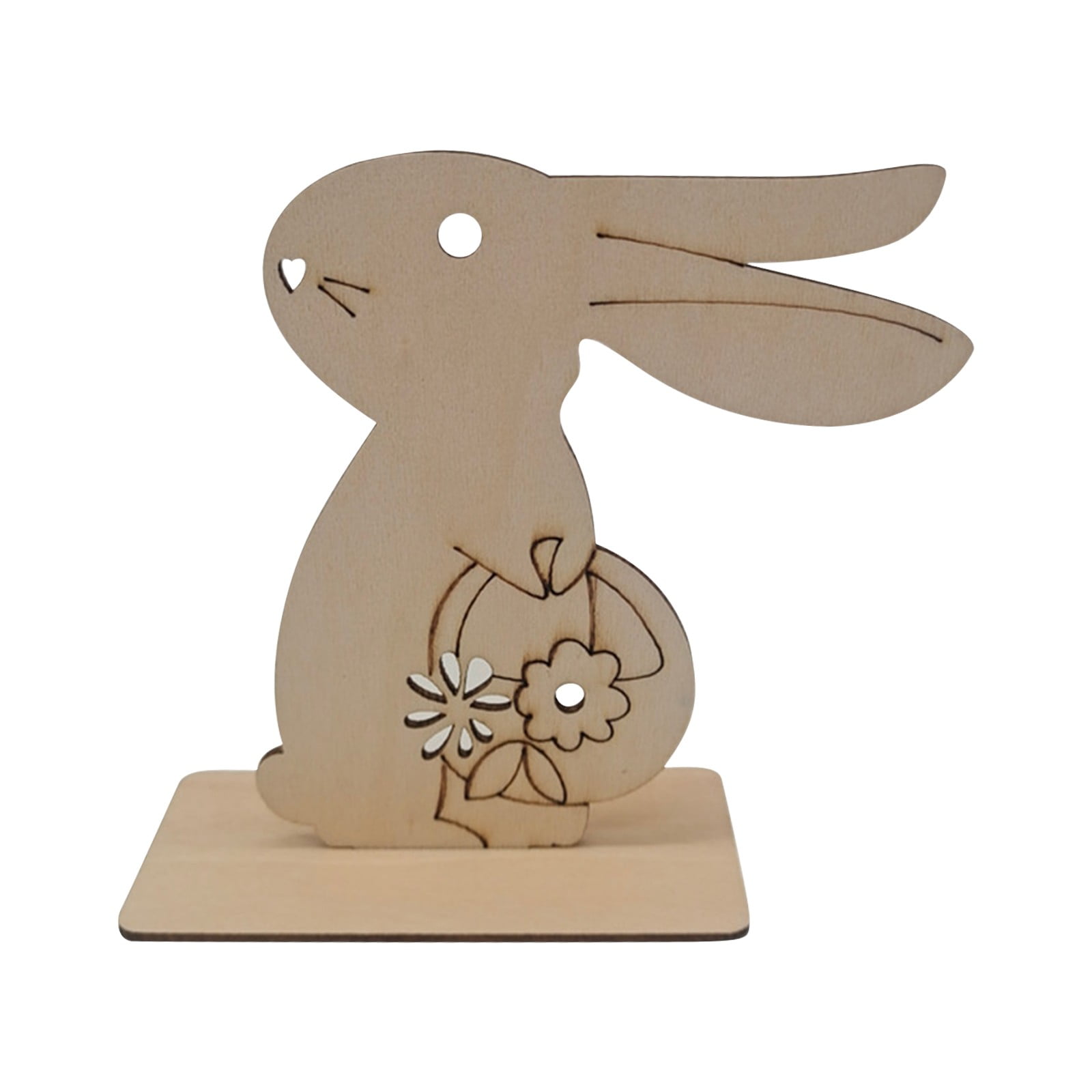 HJQEQVD Easter Tiered Tray Decor Easter Wooden Bunny Cutouts with Rope ...