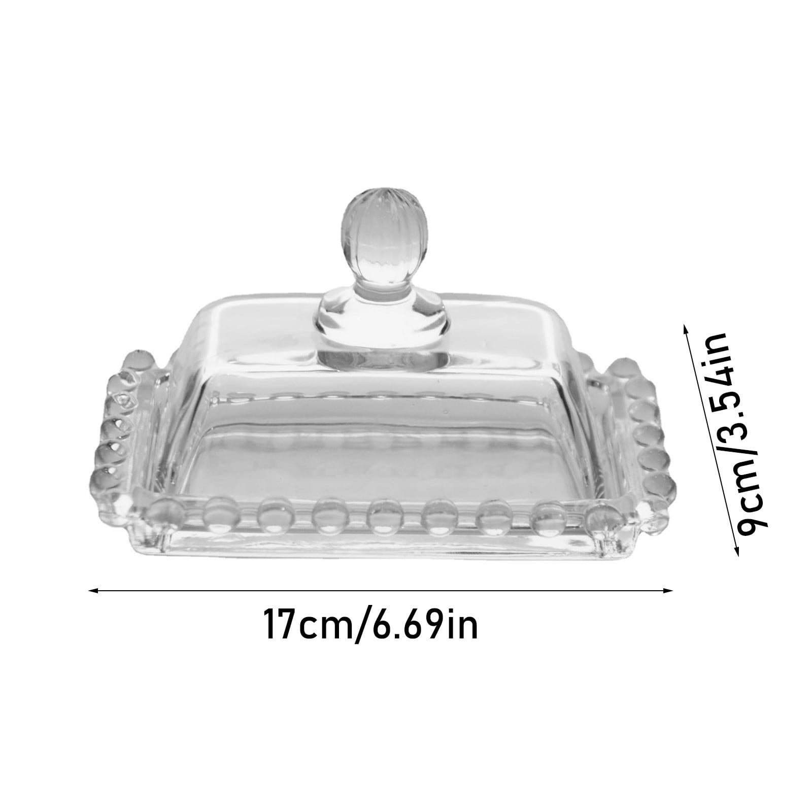 HJQEQVD Glass Butter Dish with Lid for Countertop,Vintage Crystal ...