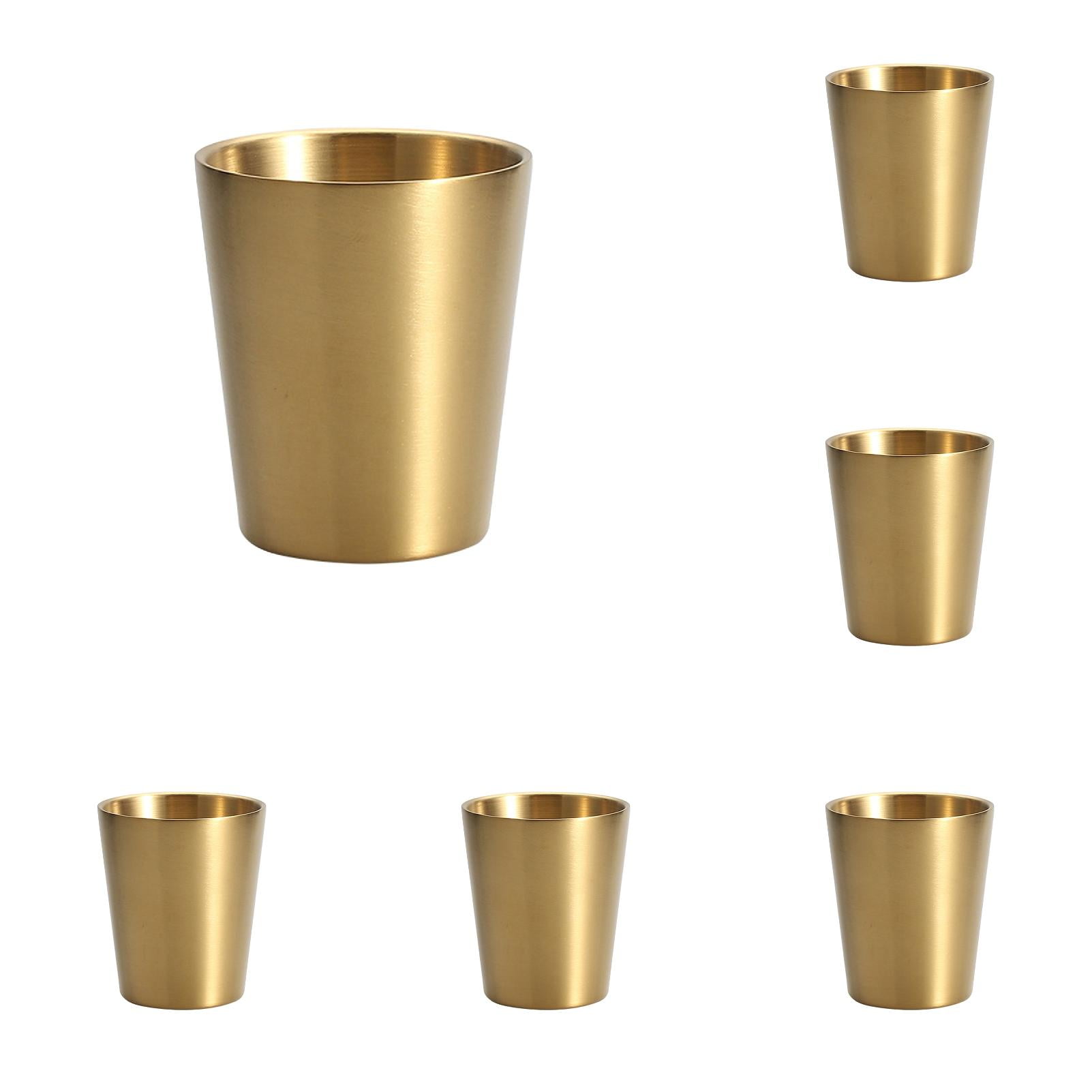 HJQEQVD Gold Stainless Steel Cups Tumblers Water Glasses Shatterproof ...