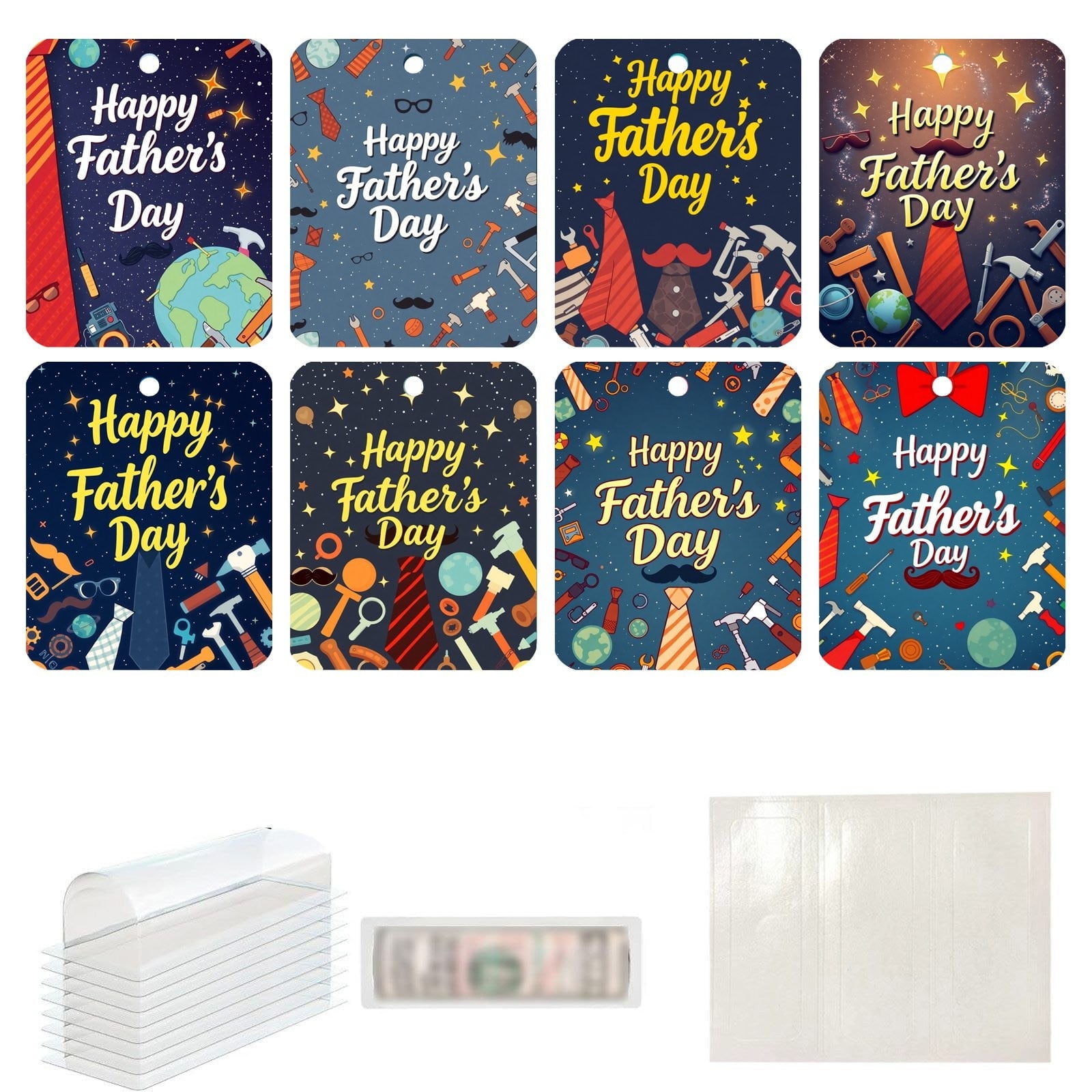HJQEQVD Happy Fathers Day Greeting Cards Bulk,8 Set Father's Day Card ...