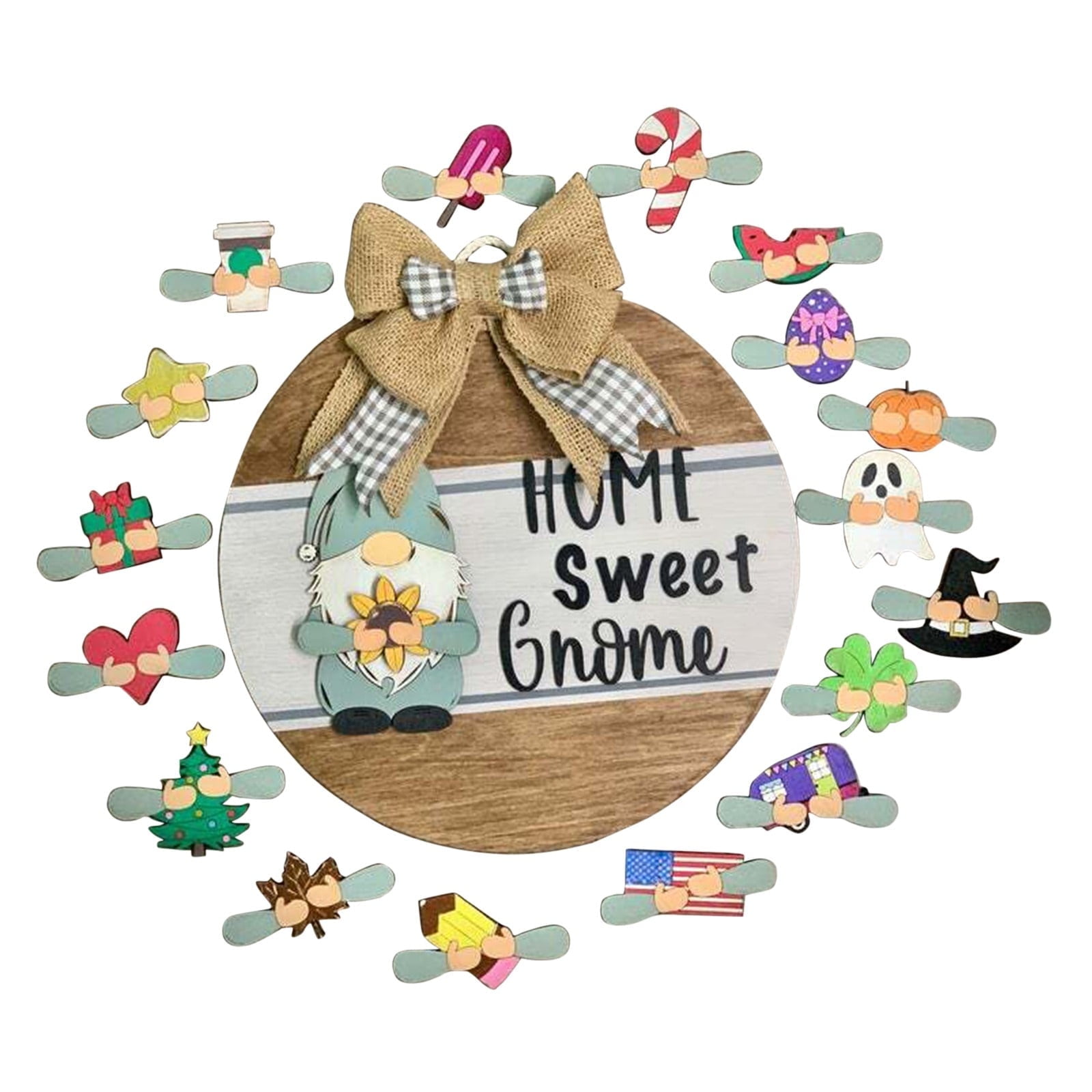 HJQEQVD Interchangeable Welcome Home Sign, Front Door Decor with Bow ...