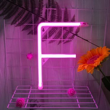 BrightSide 12" Heart Shaped LED Neon Table Light, Pink, Battery-Powered ...