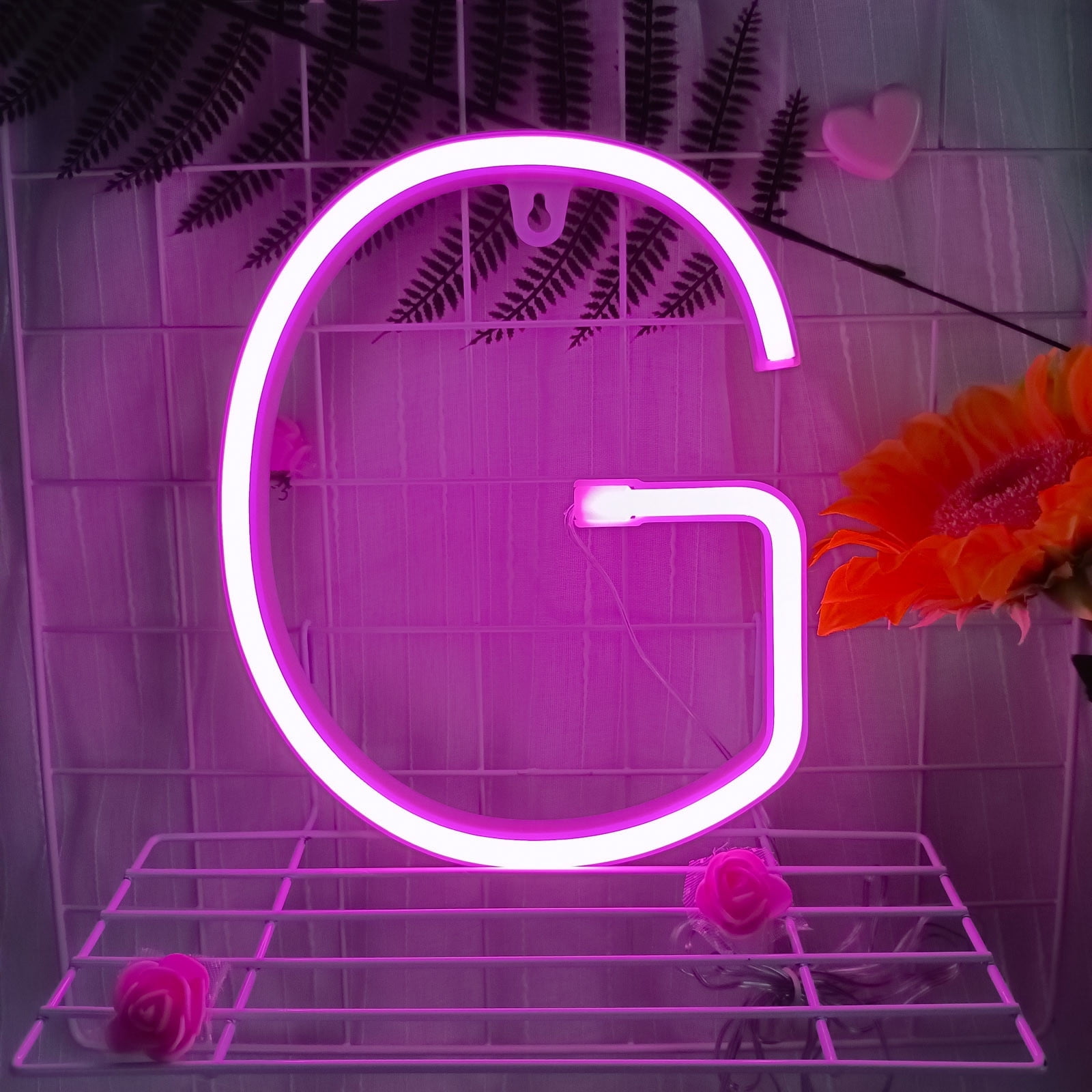 HJQEQVD Lighted Neon Signs Neon Letter Lights Warm White Led Neon Word ...