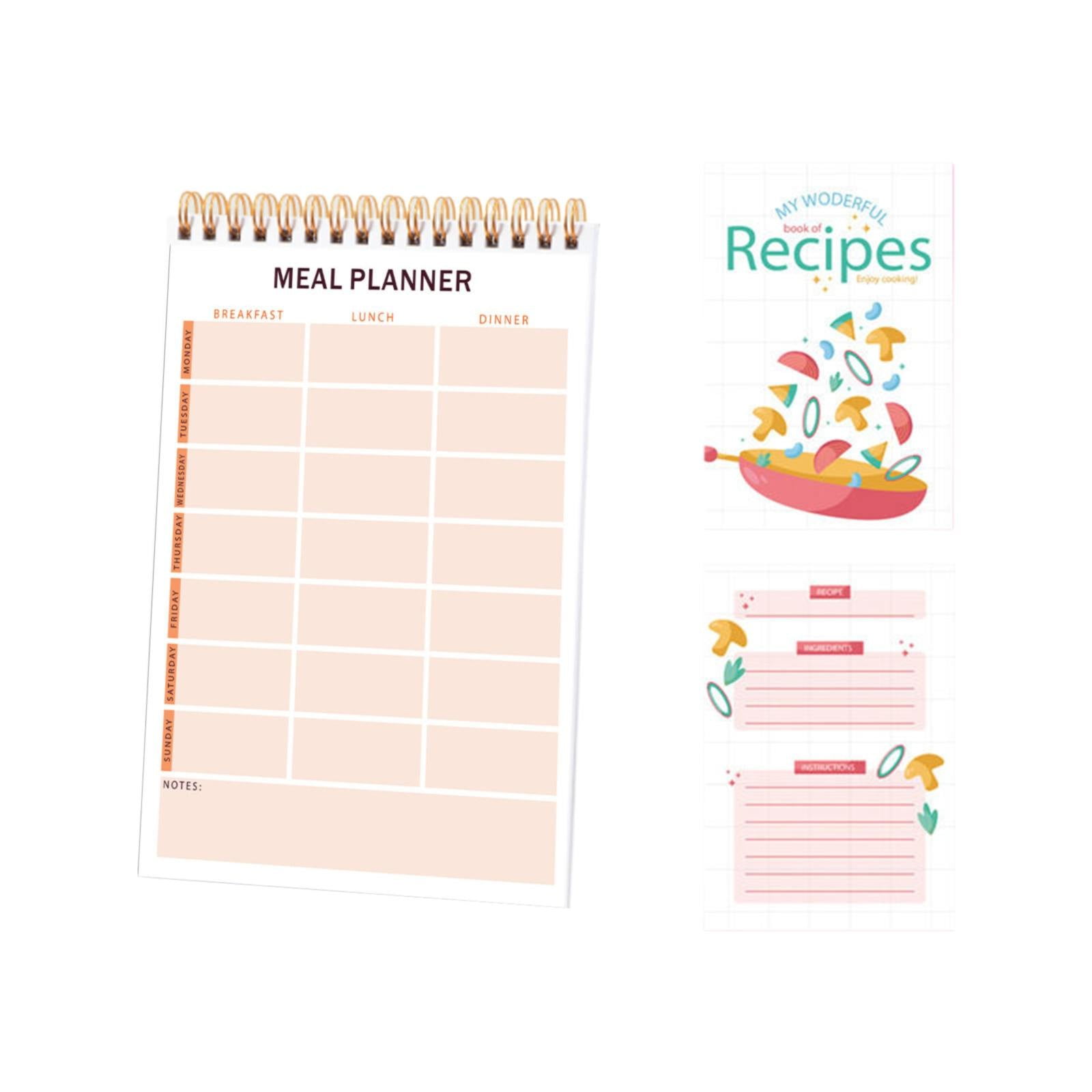 HJQEQVD Meal Planning Notepad Decorably Meal Planner Pad with Shopping ...