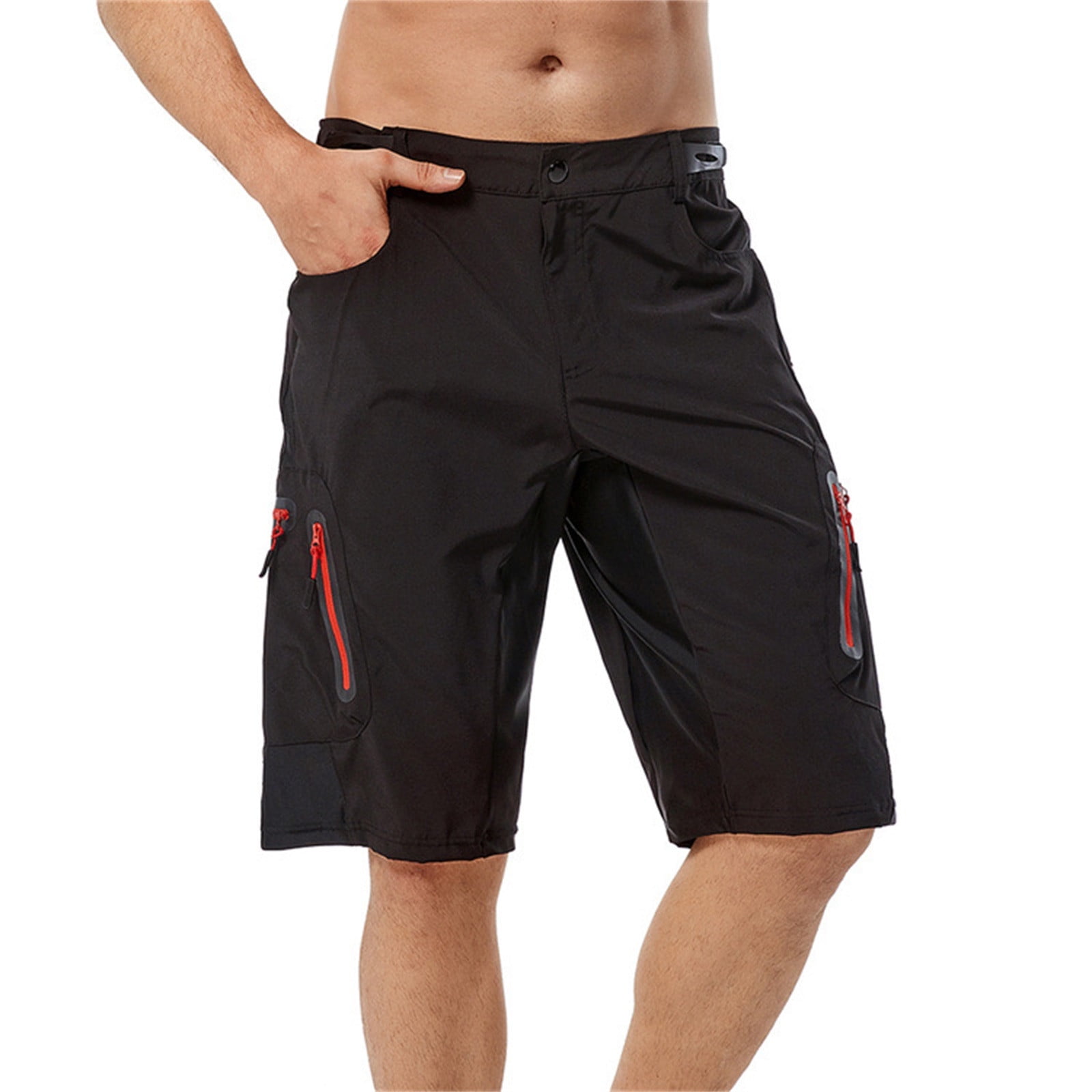 HJQEQVD Mens Padded Cycling Shorts Loose Fit Breathable Mountain Bike 1 ...