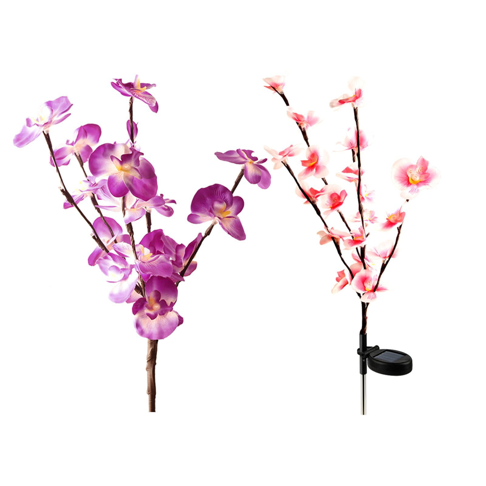 HJQEQVD Pink Purple Orchid Twig Lights Artificial Phalaenopsis Branch ...
