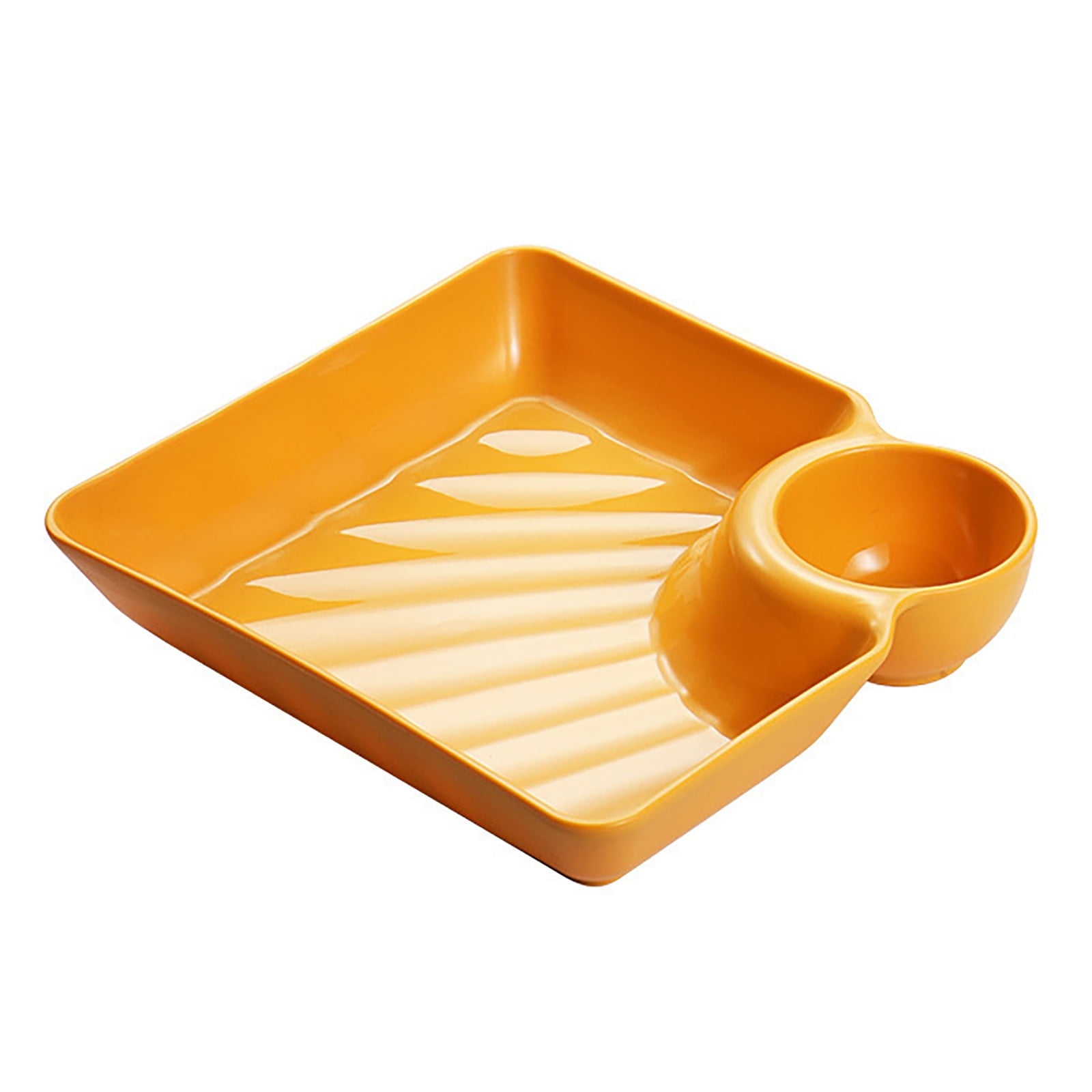 HJQEQVD Square Dumpling Serving Tray with Vinegar Divider - BPA-Free PP ...