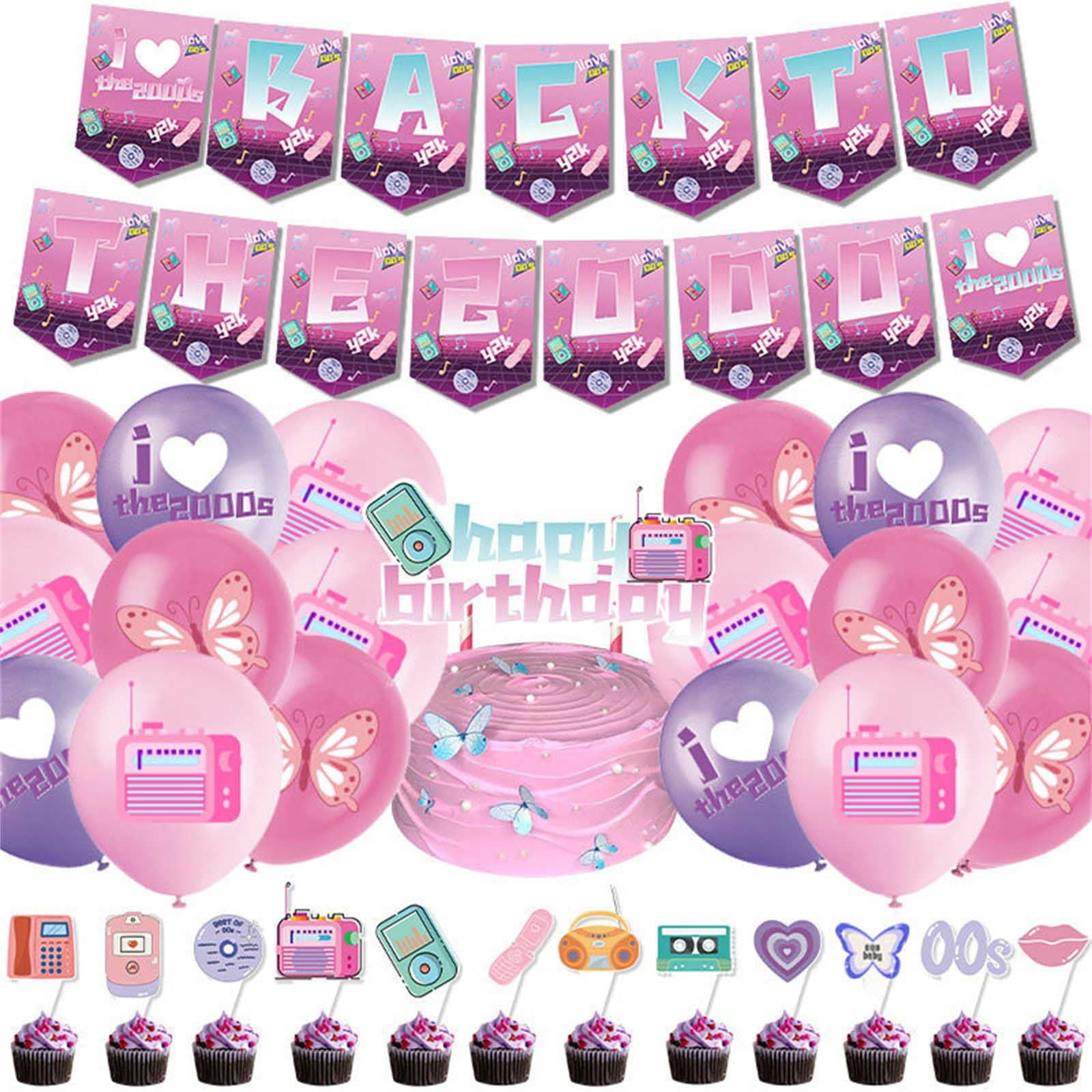HJQEQVD Y2K Retro 2000s Birthday Decoration Kit - Neon Girl's Room ...